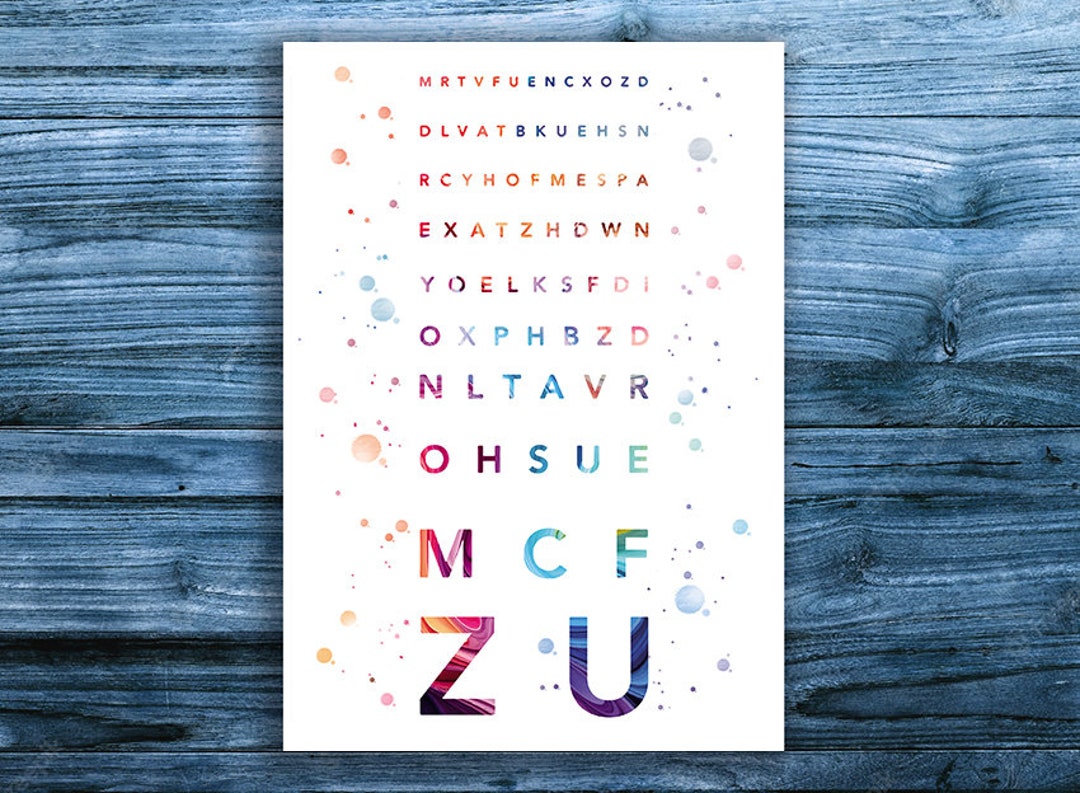 Monoyer Scale, Ophthalmologist Test Drawing, Letter Panel, Doctor Gift ...