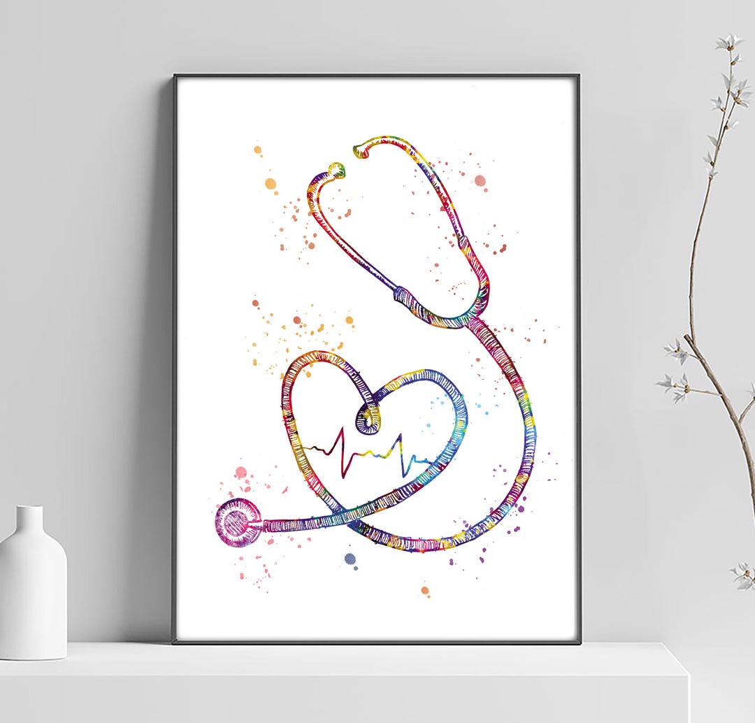 Stethoscope Poster, Doctor Gift, Doctor Diploma, Medical, Acoustic ...