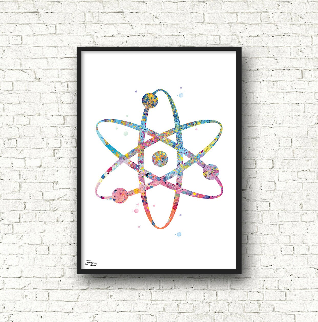 Atome art chimie affiche art médical cadeau chimiste | Etsy