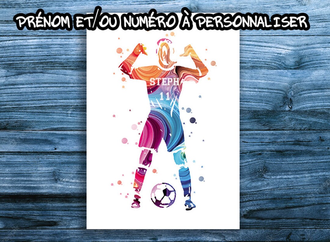 Customizable Football Poster Child Girl First Name and Number, Football ...