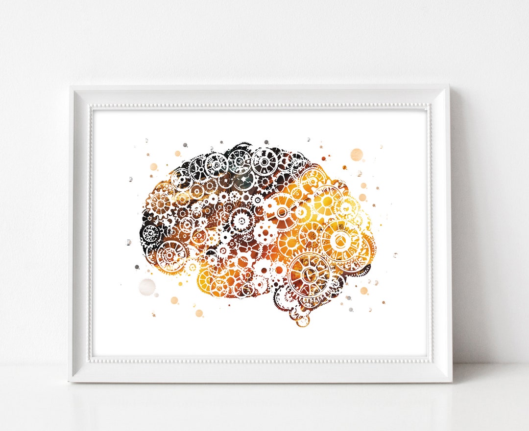 Cogs Brain Medical Art Doctor Poster Surgeon Gift - Etsy