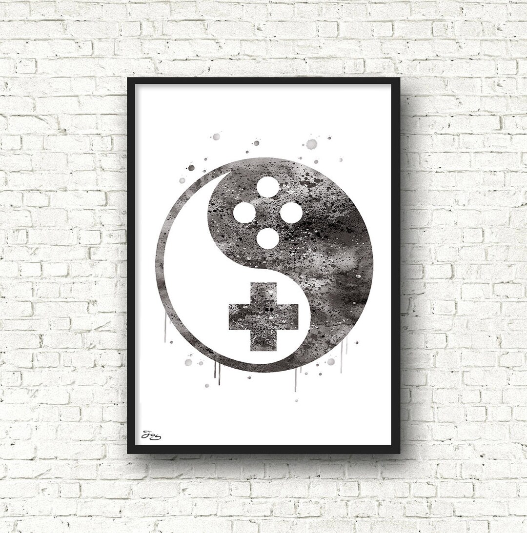 Yin Yang Original Gamer Poster Geek Gift Game Art Video - Etsy