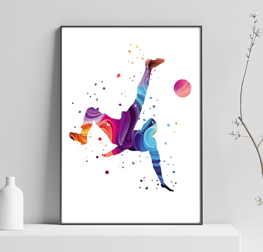 Football Poster, Backflip, Football Illustration, Sports Art Print ...