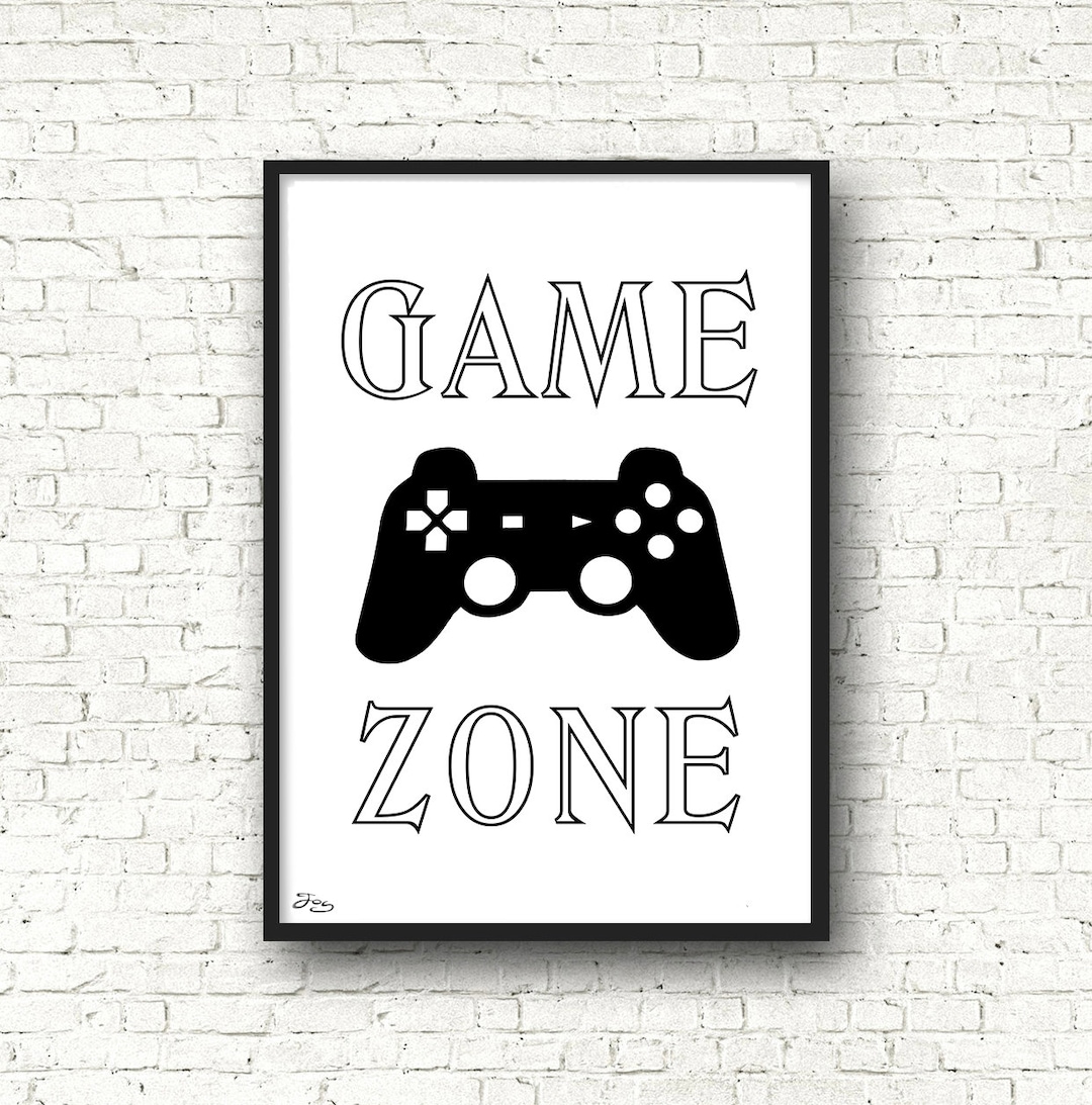Game Zone Poster, Gamer Gift, Game Art, Game Controller, Video Game ...