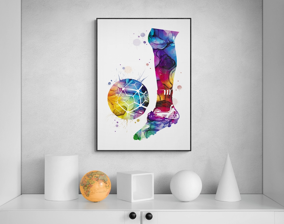 Footballer Leg Poster, Football Illustration, Sport Art Print, Football ...