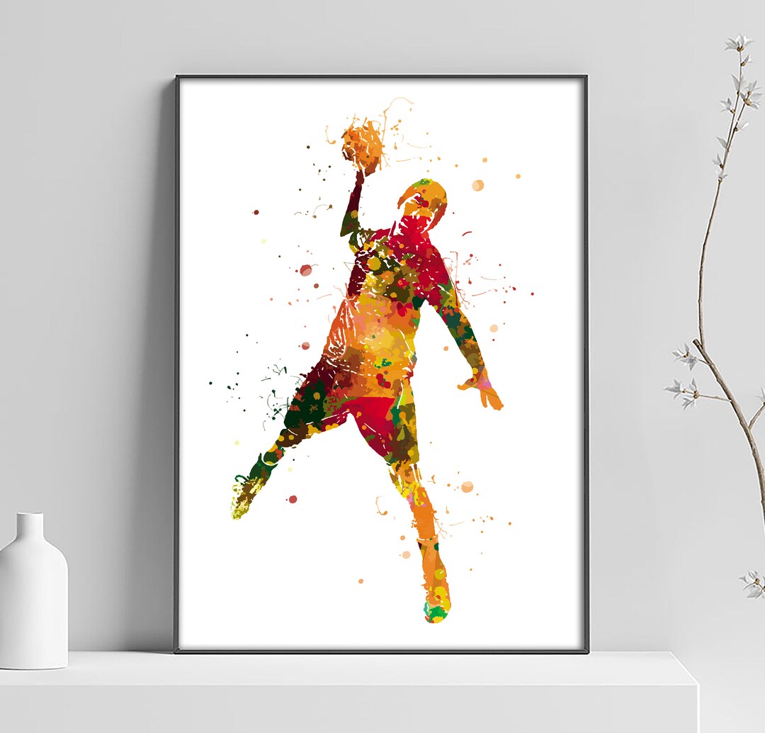 Homme Handballeur, handball art print, sport affiche, idée cadeau ...