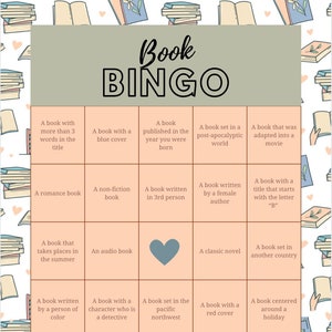 Printable Book Bingo - Etsy