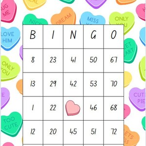Printable Valentine's Day Bingo Cards - Etsy