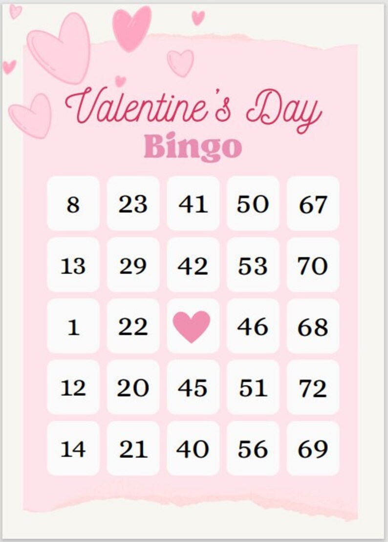 Printable Valentine's Day Bingo Cards - Etsy