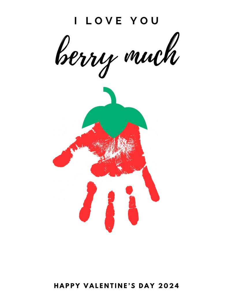 Printable Valentine's Day Handprint Art - Etsy