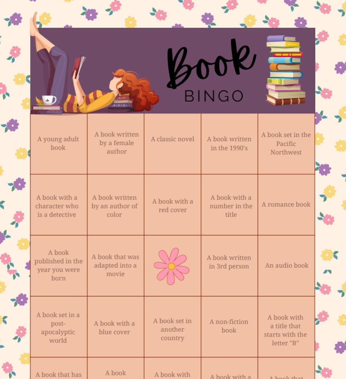 Printable Book Bingo - Etsy