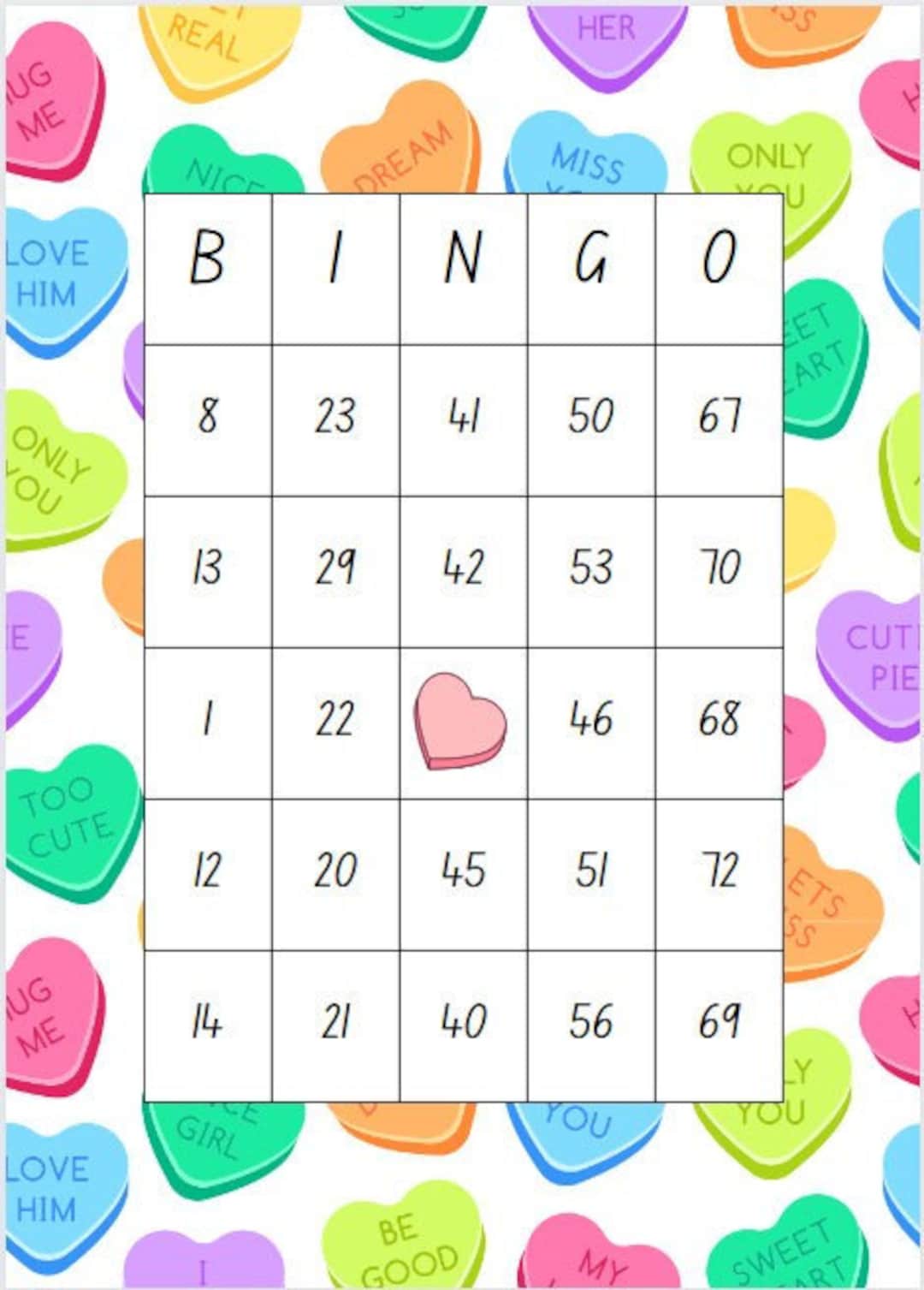 Printable Valentine's Day Bingo Cards - Etsy