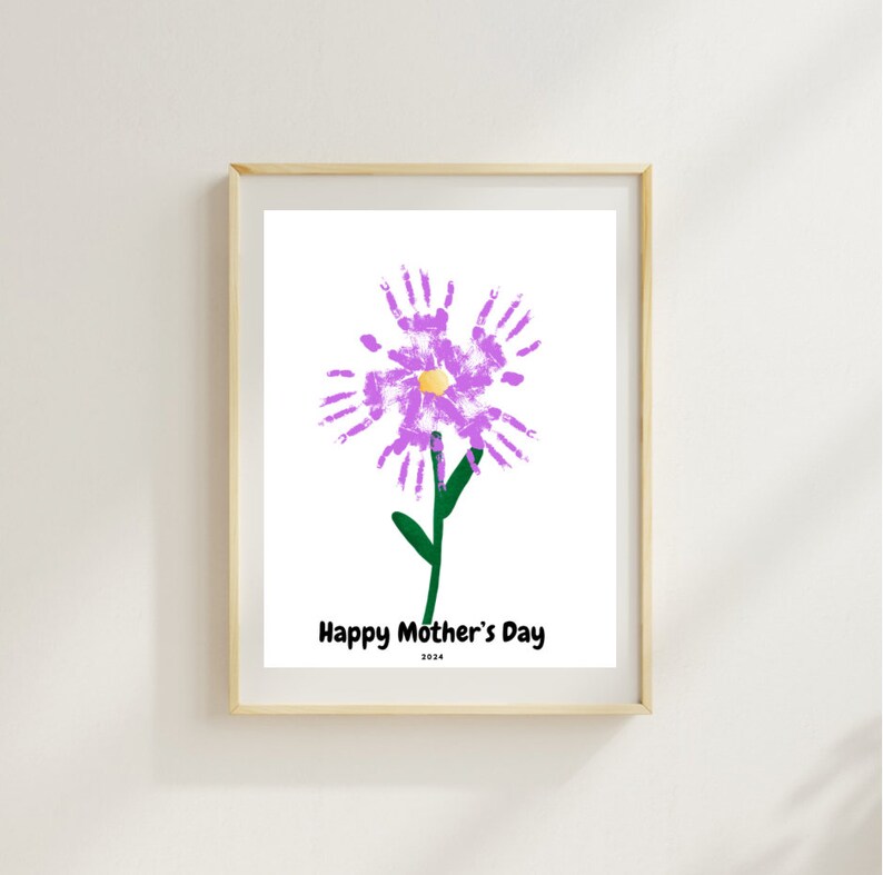 Arte imprimible con huellas de manos del Día de la Madre - Etsy México