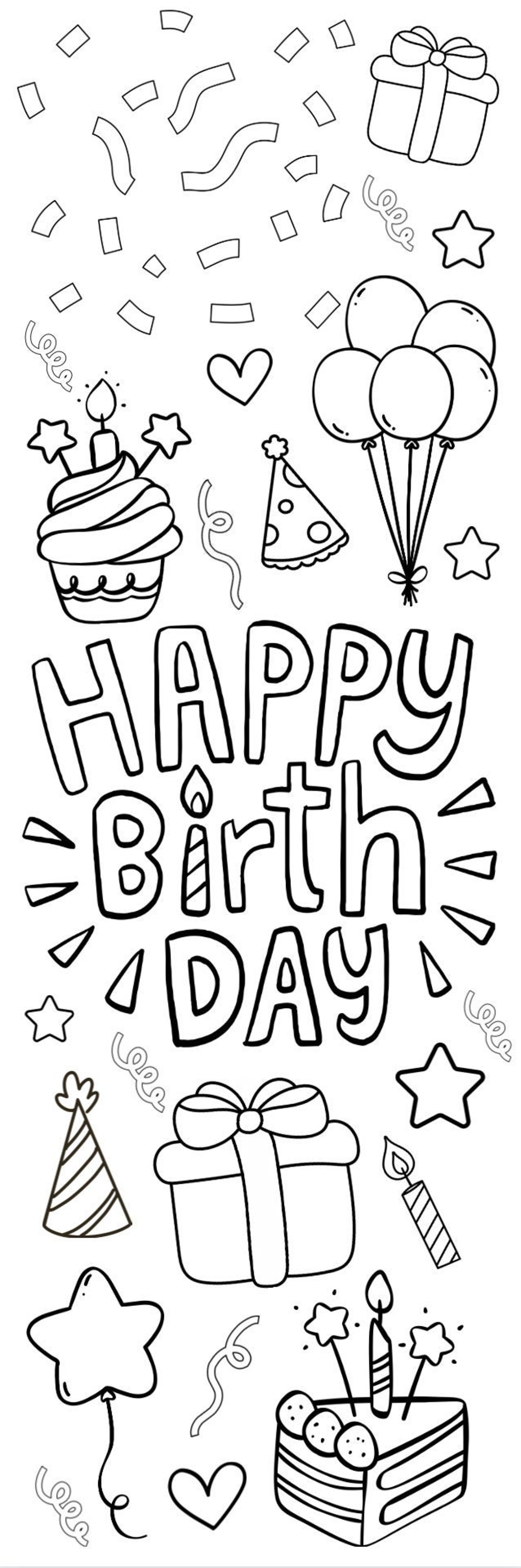 Happy Birthday Bookmark - Etsy