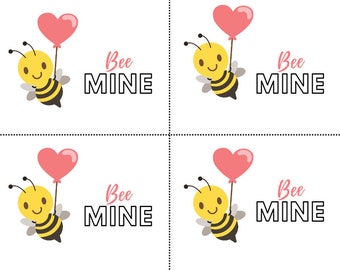 Bee Valentine, DIY Valentine, Printable Valentine, Valentine Gift Label ...