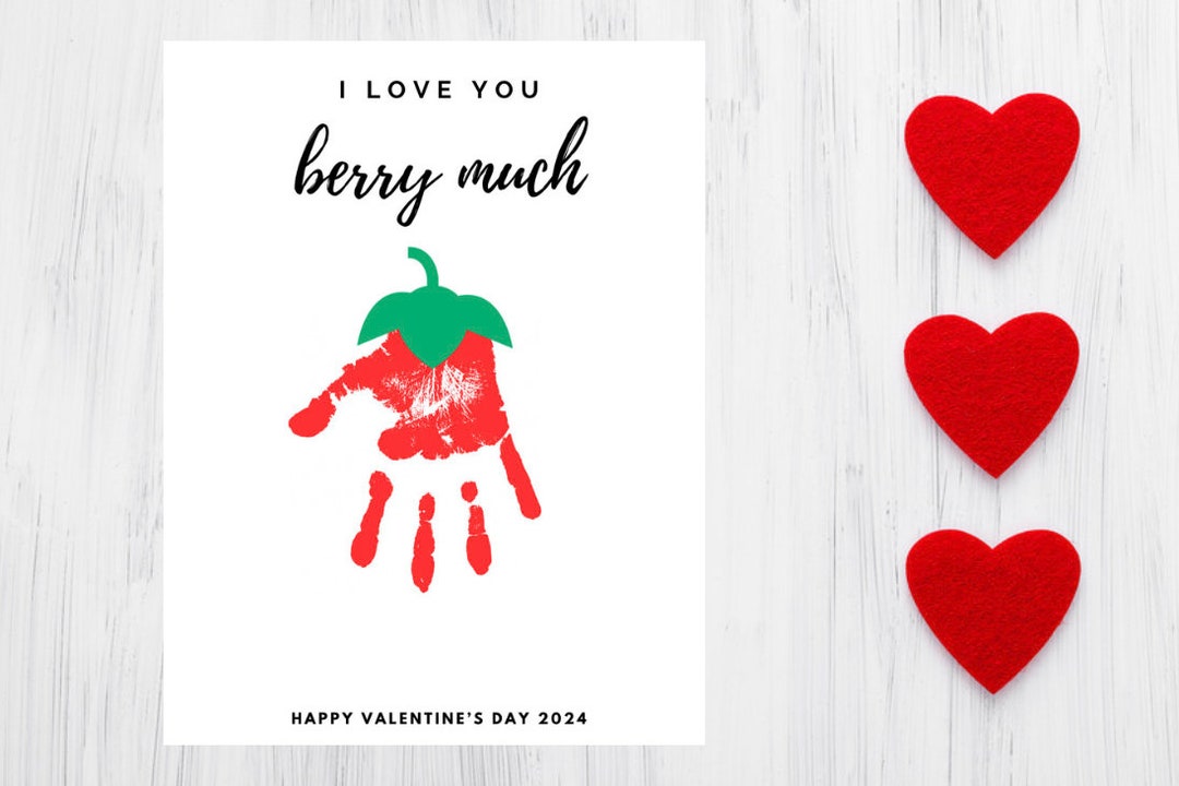 Printable Valentine's Day Handprint Art - Etsy