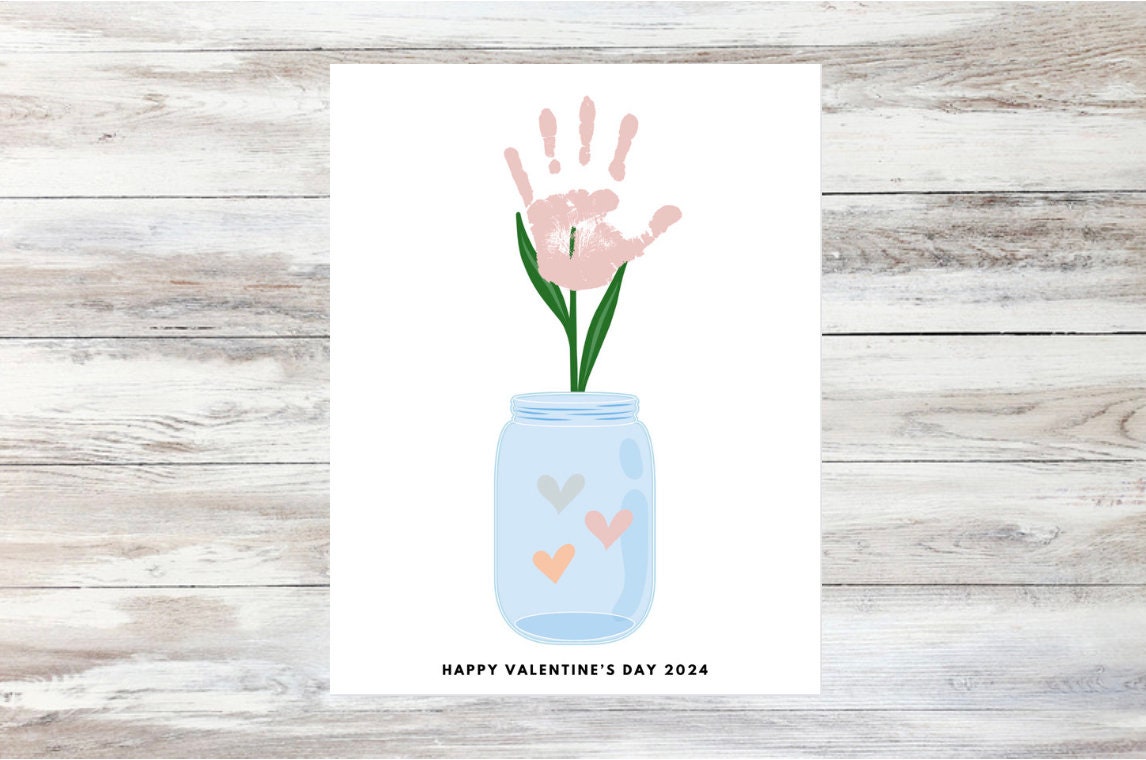 Printable Valentine's Day Handprint Art - Etsy