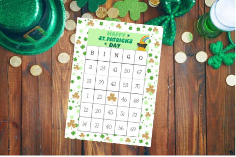 Printable St. Patrick's Day Bingo Cards - Etsy