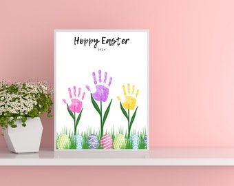 Easter Handprint Footprint Craft Printable Bundle, Preschool Craft ...
