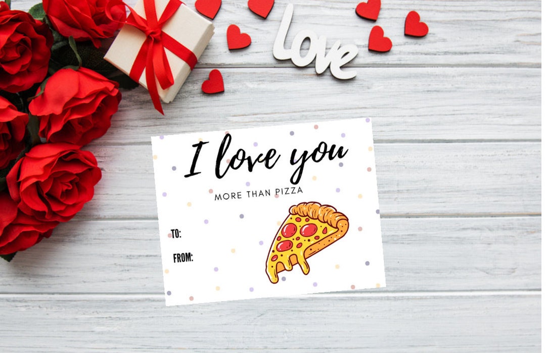 Pizza Valentine Cards - Etsy