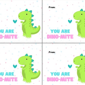 You Are Dino-mite Valentine Cards - Etsy