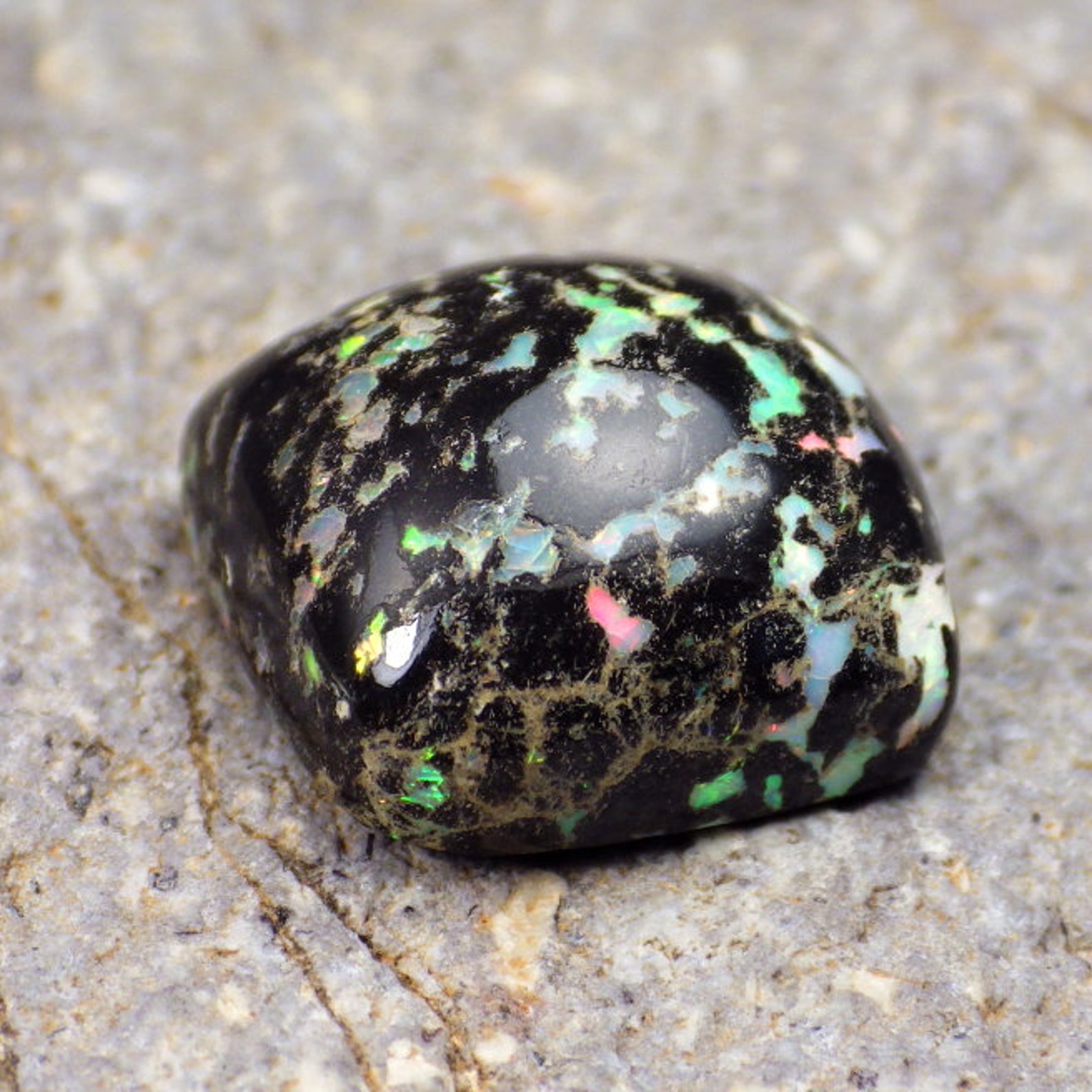 Black Leopard Opal-mexico 7.63 Ct Play of Colors No. - Etsy