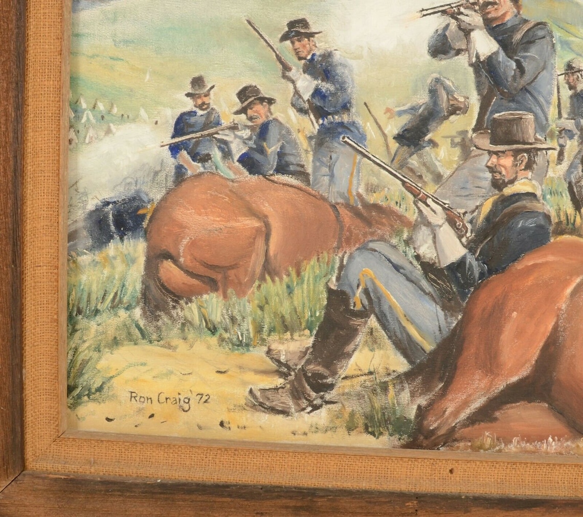 Custer's Last Stand Battle of Little Bighorn Painting Oil | Etsy