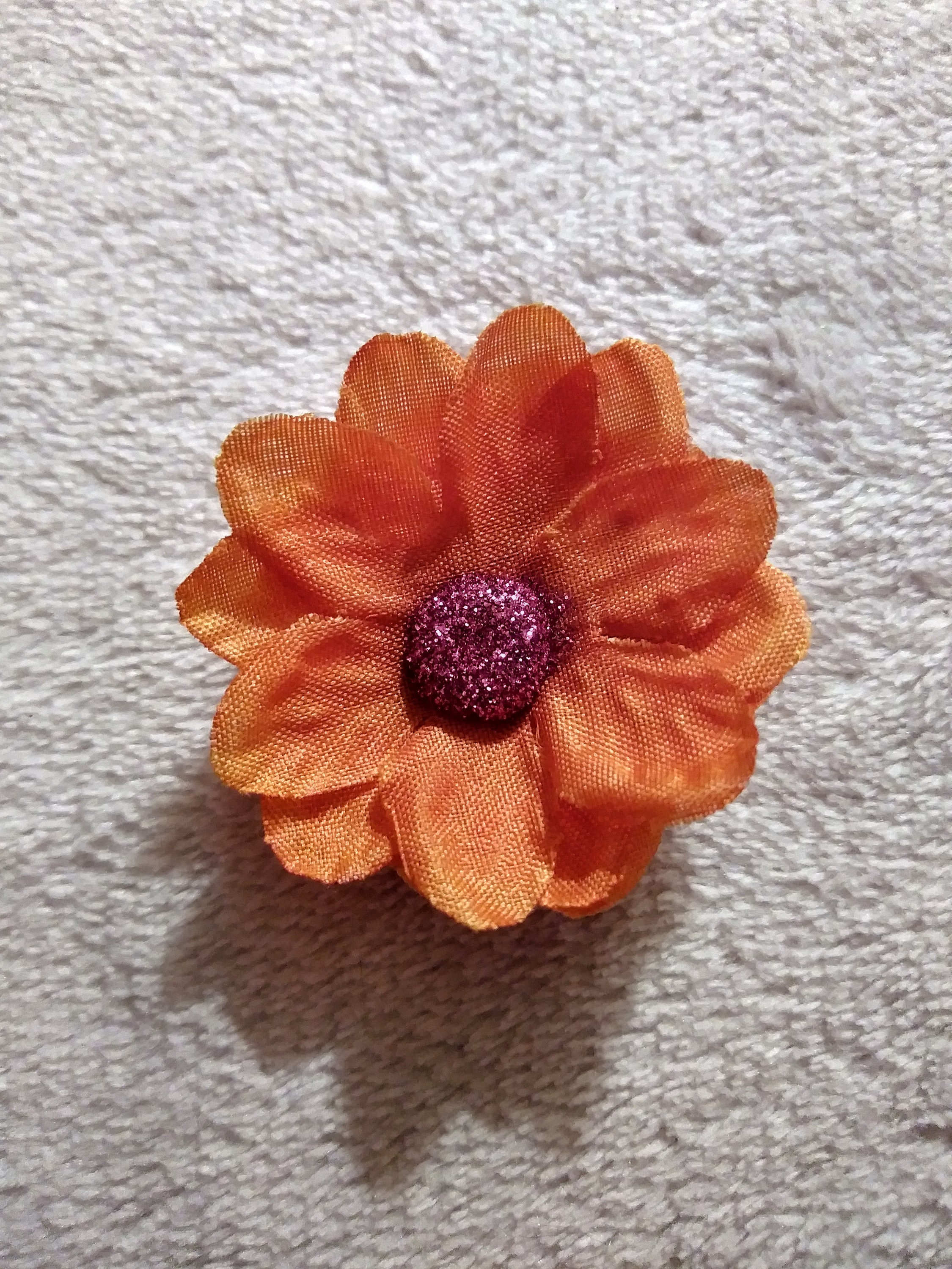 Set of 5 Small Burnt Orange Flower Refrigerator Magnets With Crimson ...