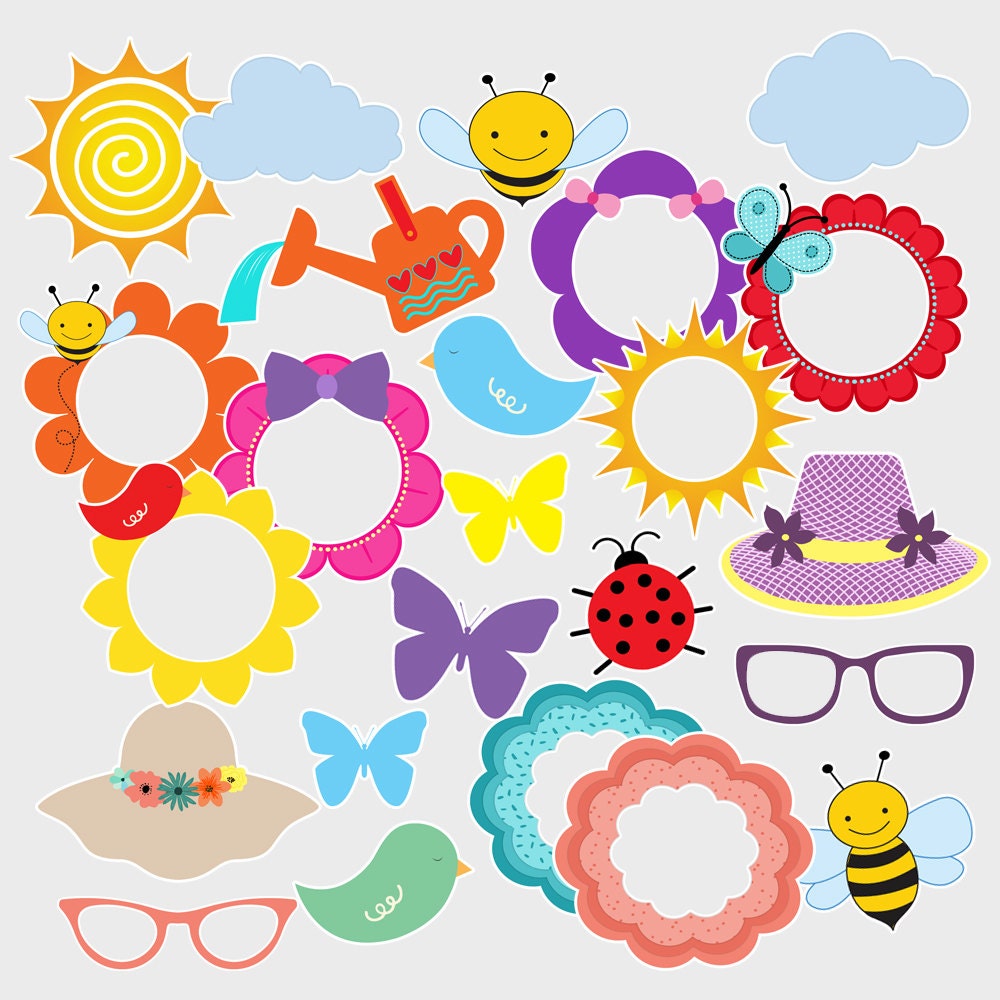 Printable Garden Photo Booth Props Spring Gardening Party Props Flowers ...