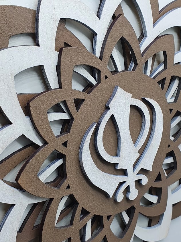 Khanda Wall Art - Sikh Art | Ik Onkar| Khanda |sikh Wall Art| Taupe and ...
