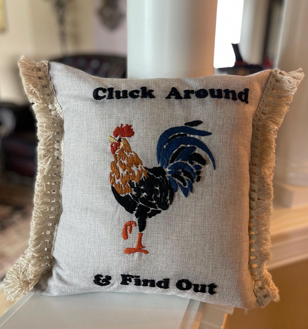 Cluck Around & Find Out Hand Embroidered 20x20 - Etsy