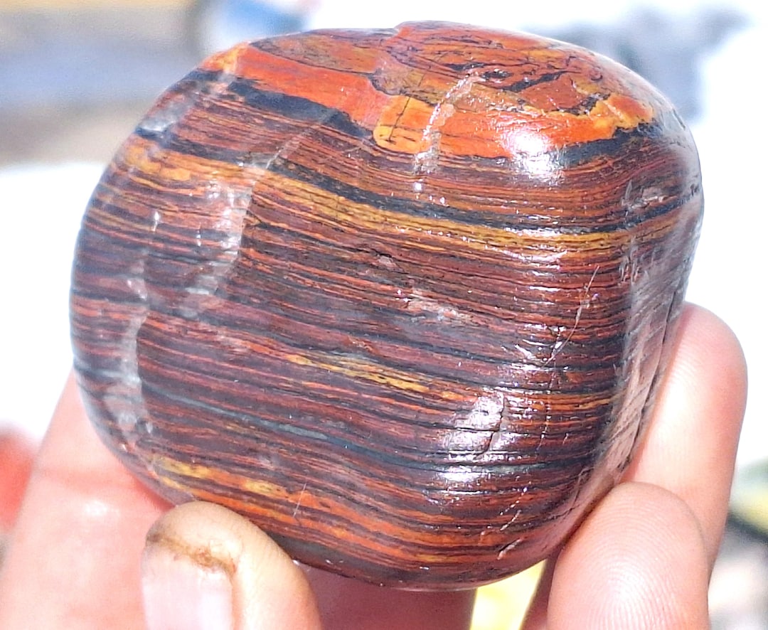 B.15 Rare Red MAGNETIC Genesis Stone Wyoming BIF Banded Ironstone Iron ...