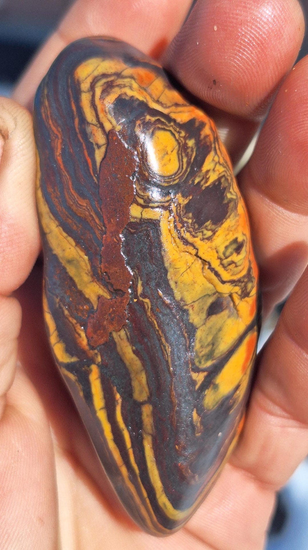 B26 Red Yellow MAGNETIC Genesis Stone Wyoming BIF Banded Ironstone Iron ...