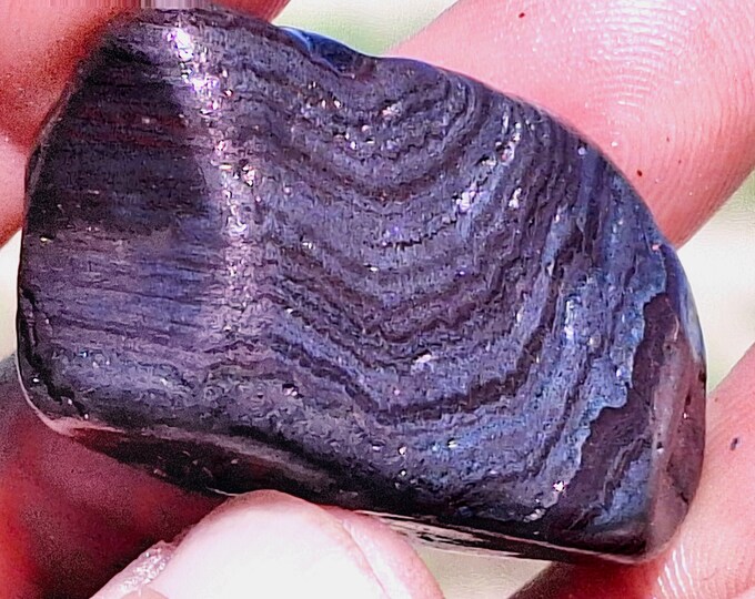 C76 Black MAGNETIC Genesis Stone Wyoming BIF Banded Ironstone Hematite ...