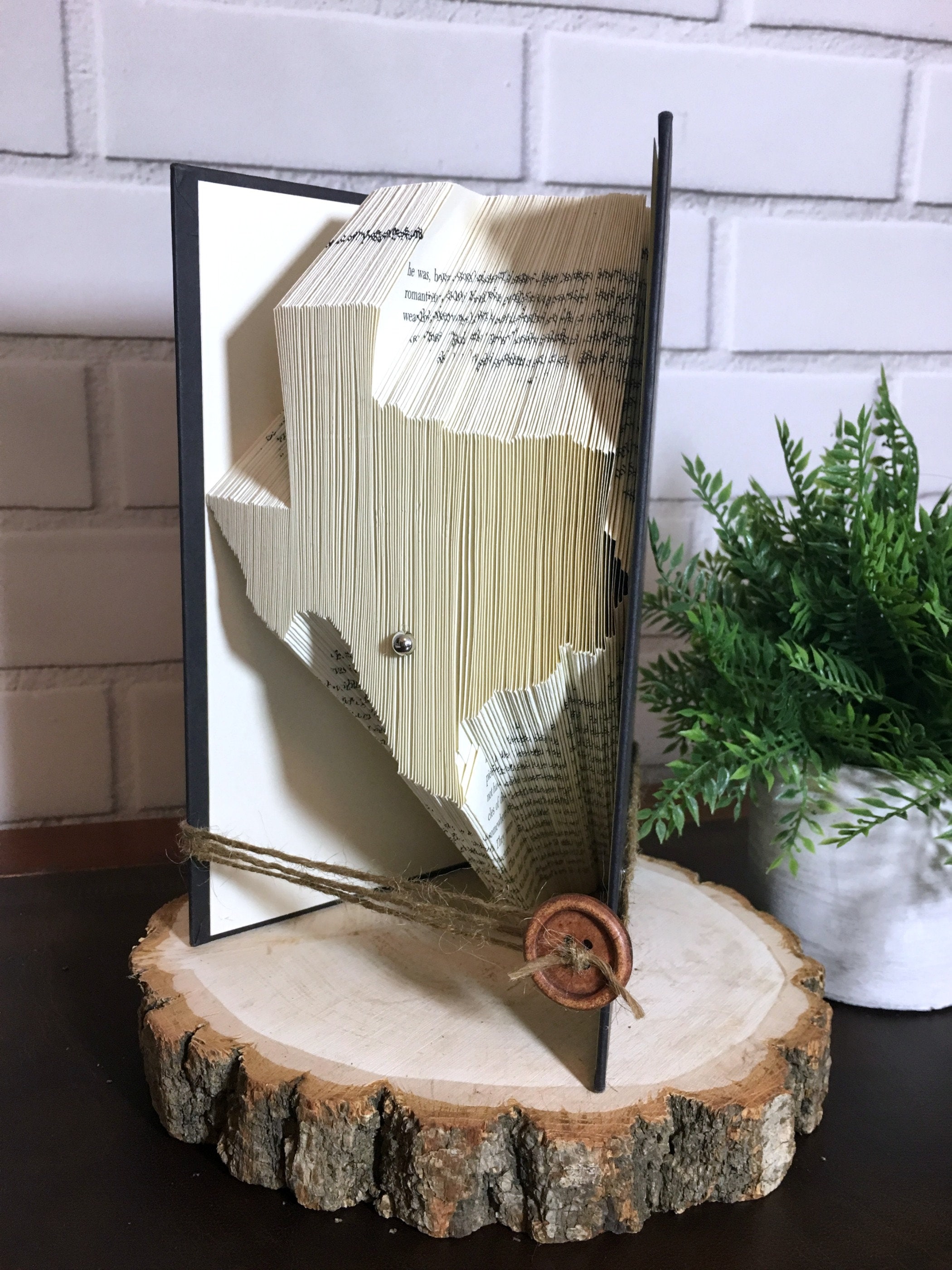 Texas Decor Texas Gifts Folded Book Art Texas Pride Long - Etsy