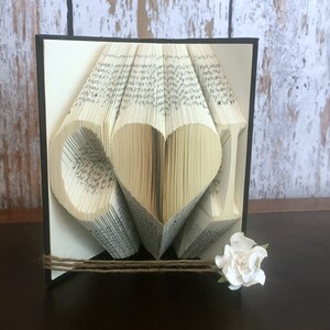 Folded Book Art, Girlfriend Gift, Personalised Gift, Couple Initials ...