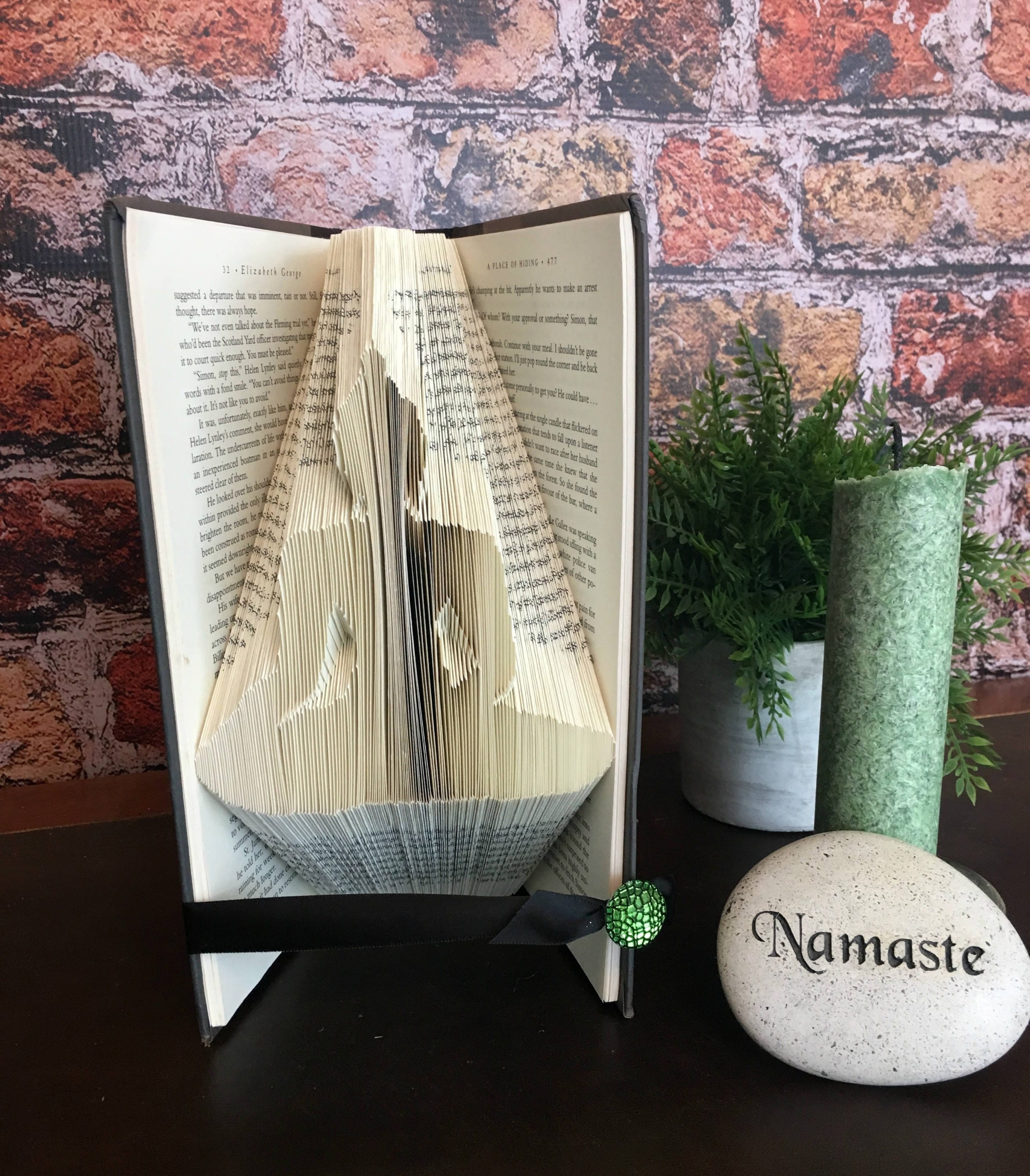 Yoga Teacher Gift, Buddha Decor, Yoga Gift for Her, Book Fold Art for ...