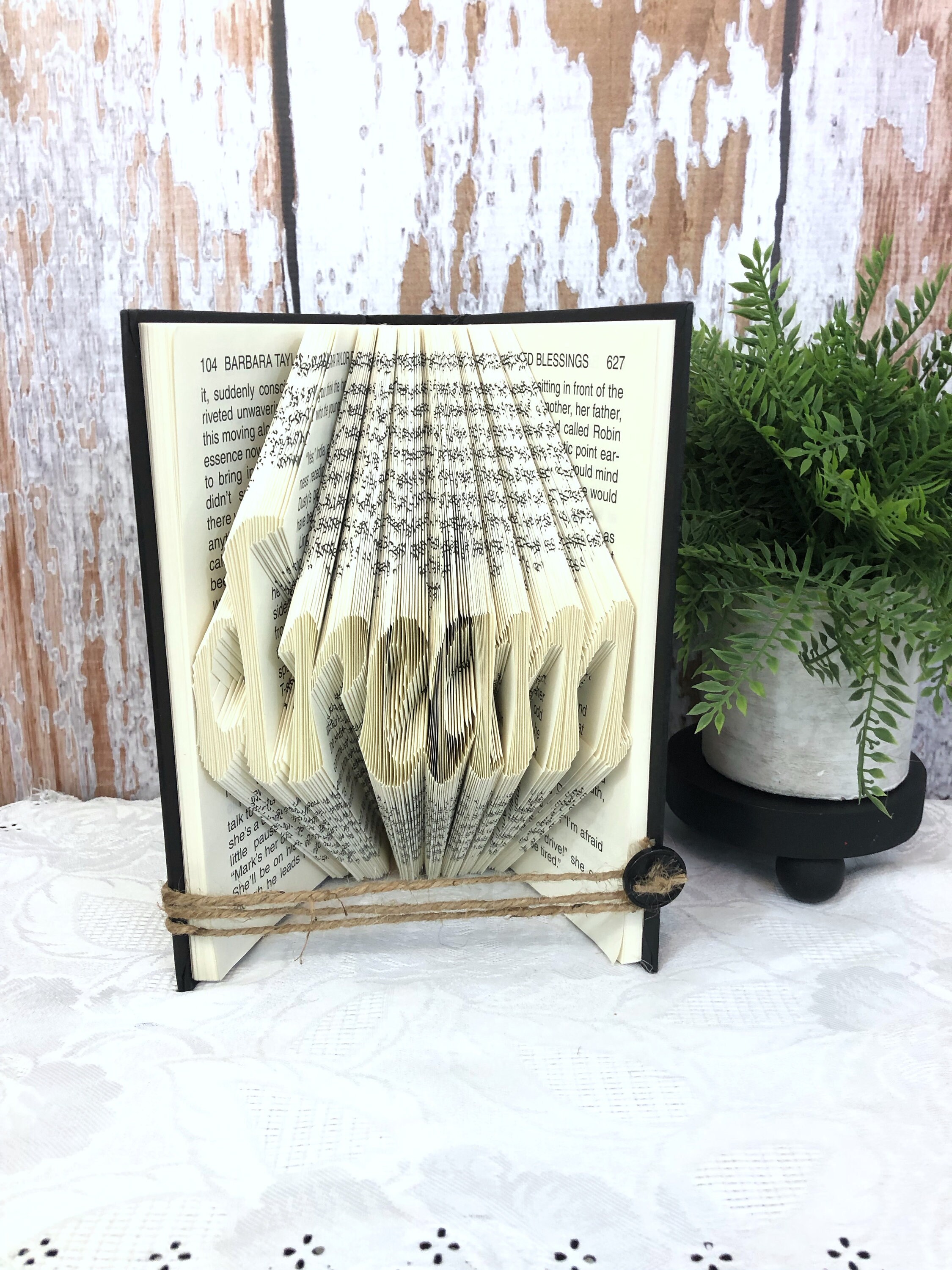 Folded Book Art, Inspirational Word Art, Inspirational Art, Gift in ...