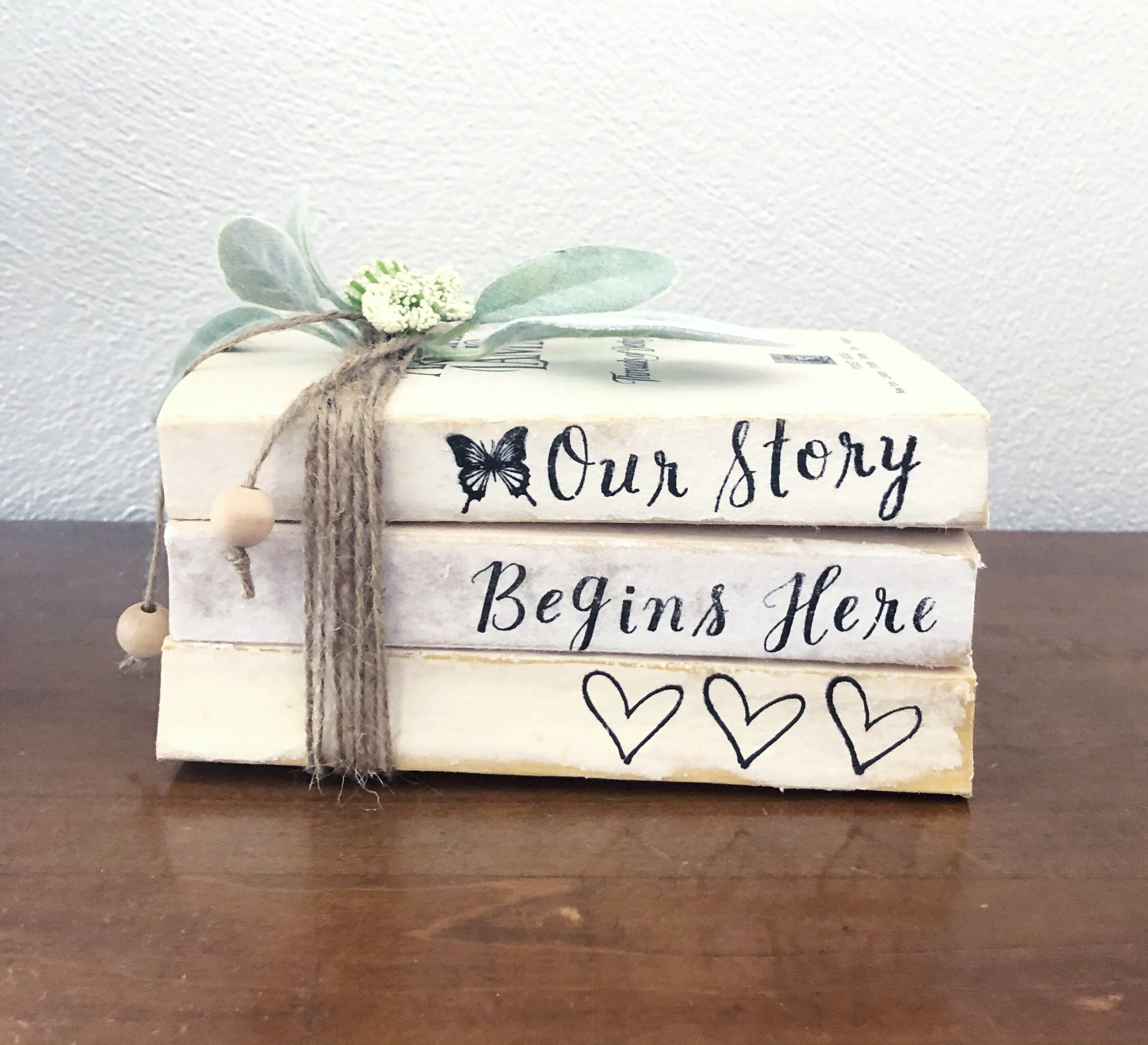 Stamped Books Personalized Farmhouse Books Decorative Books | Etsy