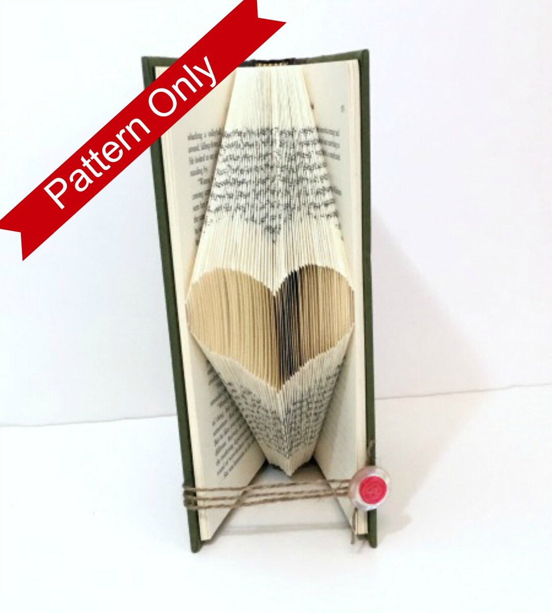 Heart Pattern, Book Folding Pattern, Book Art Papercraft, Personaized ...