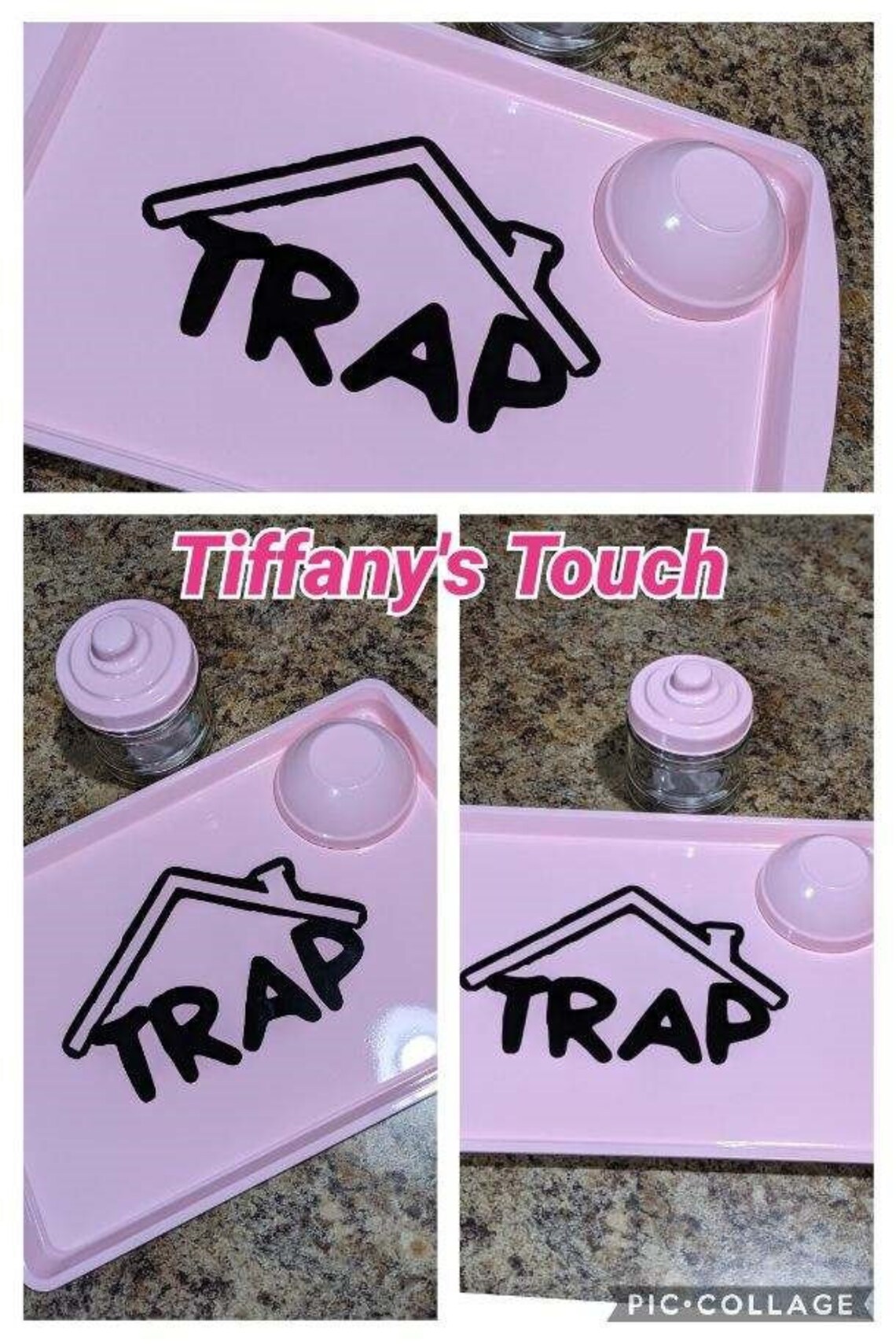 Trap House Rolling Tray Set | Handmade 3pc Weed Tray - Etsy