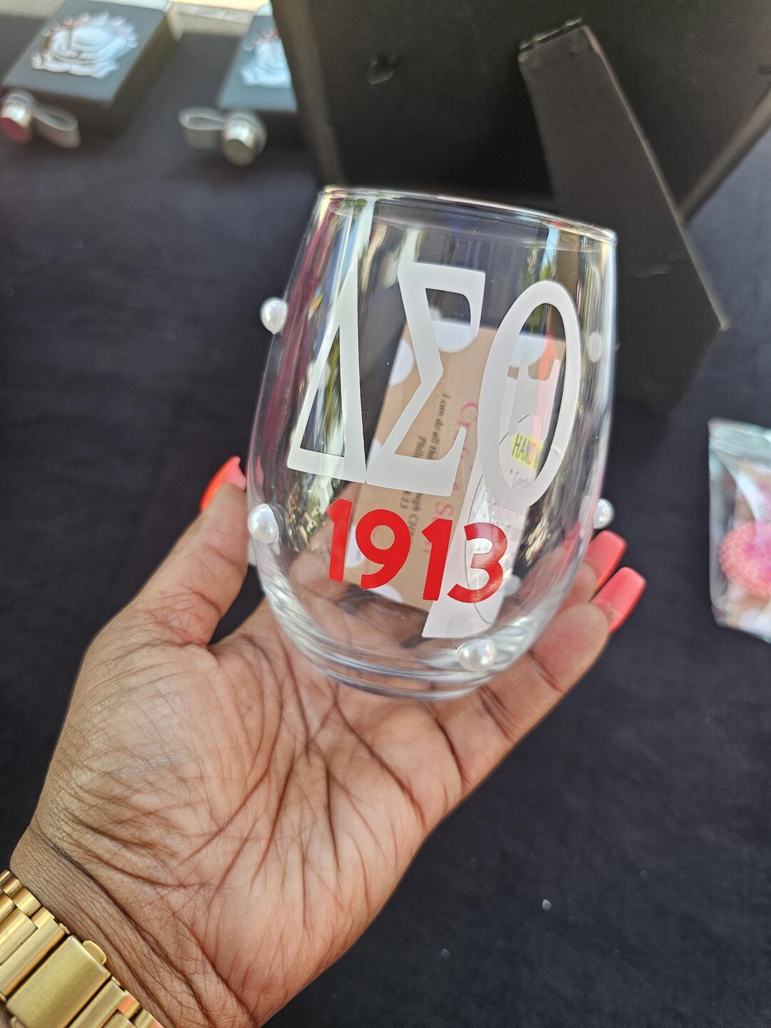 Delta Stemless Wine Glass: Sorority Gift - Etsy
