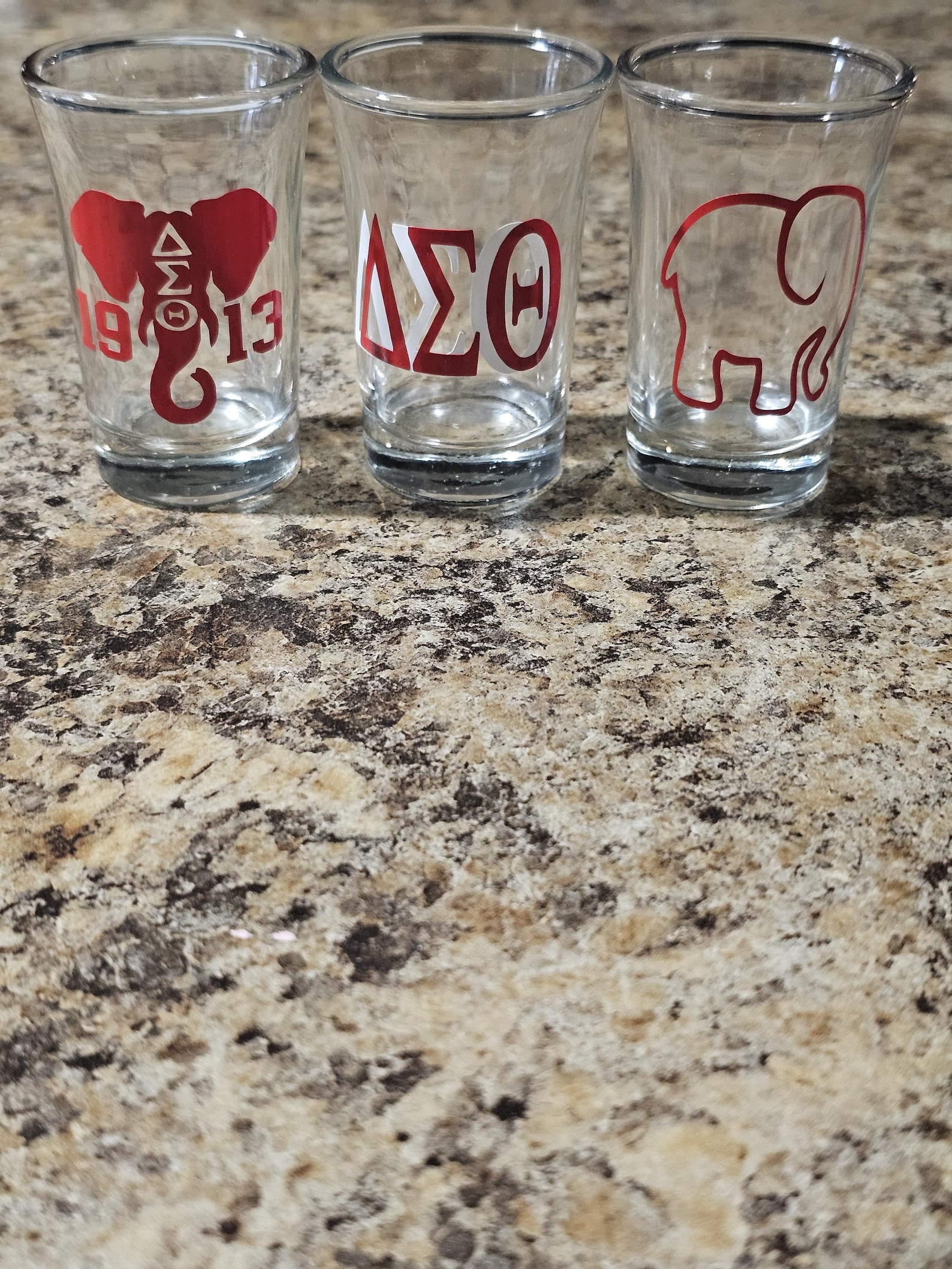 Delta Sigma Theta Shot Glasses: 3pc DST Probate Gift Set - Etsy