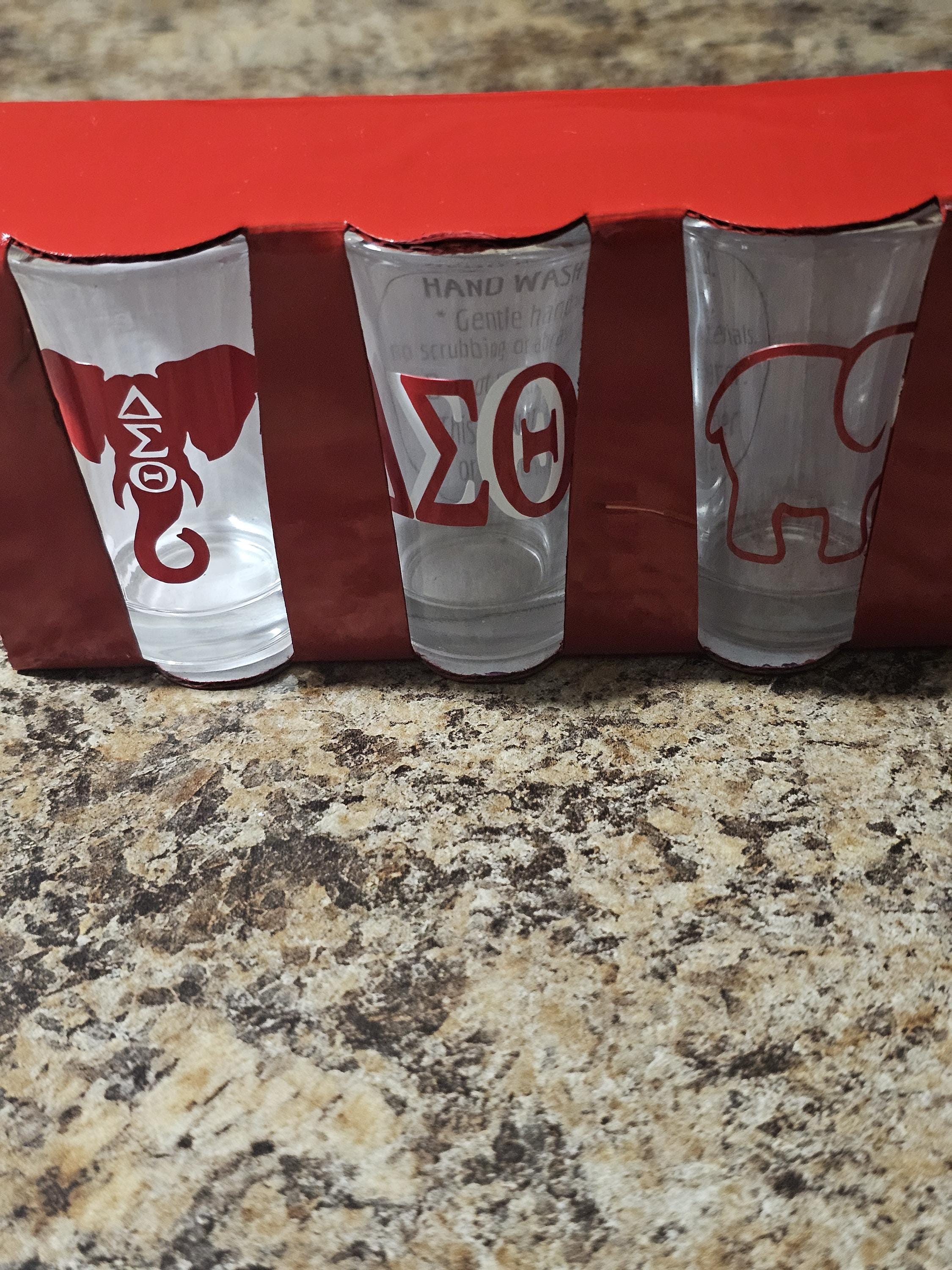 Delta Sigma Theta Shot Glasses: 3pc DST Probate Gift Set - Etsy