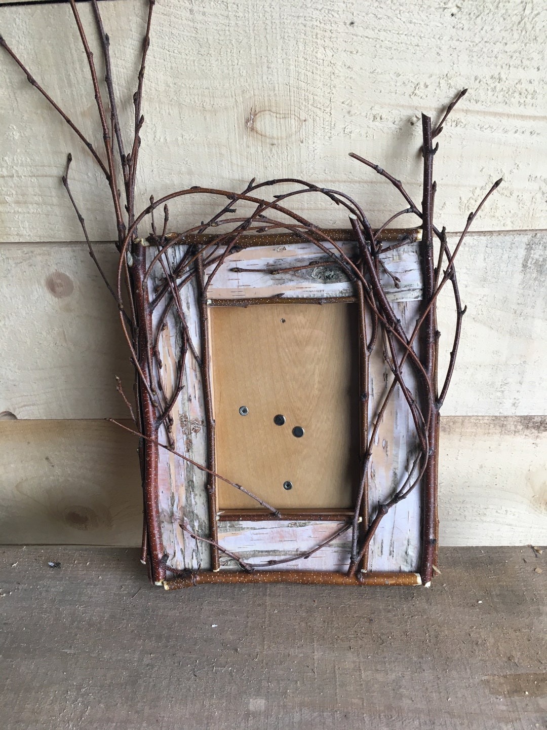 Personalized Adirondack Picture Frame, Rustic Birch Bark & Twig Cabin ...