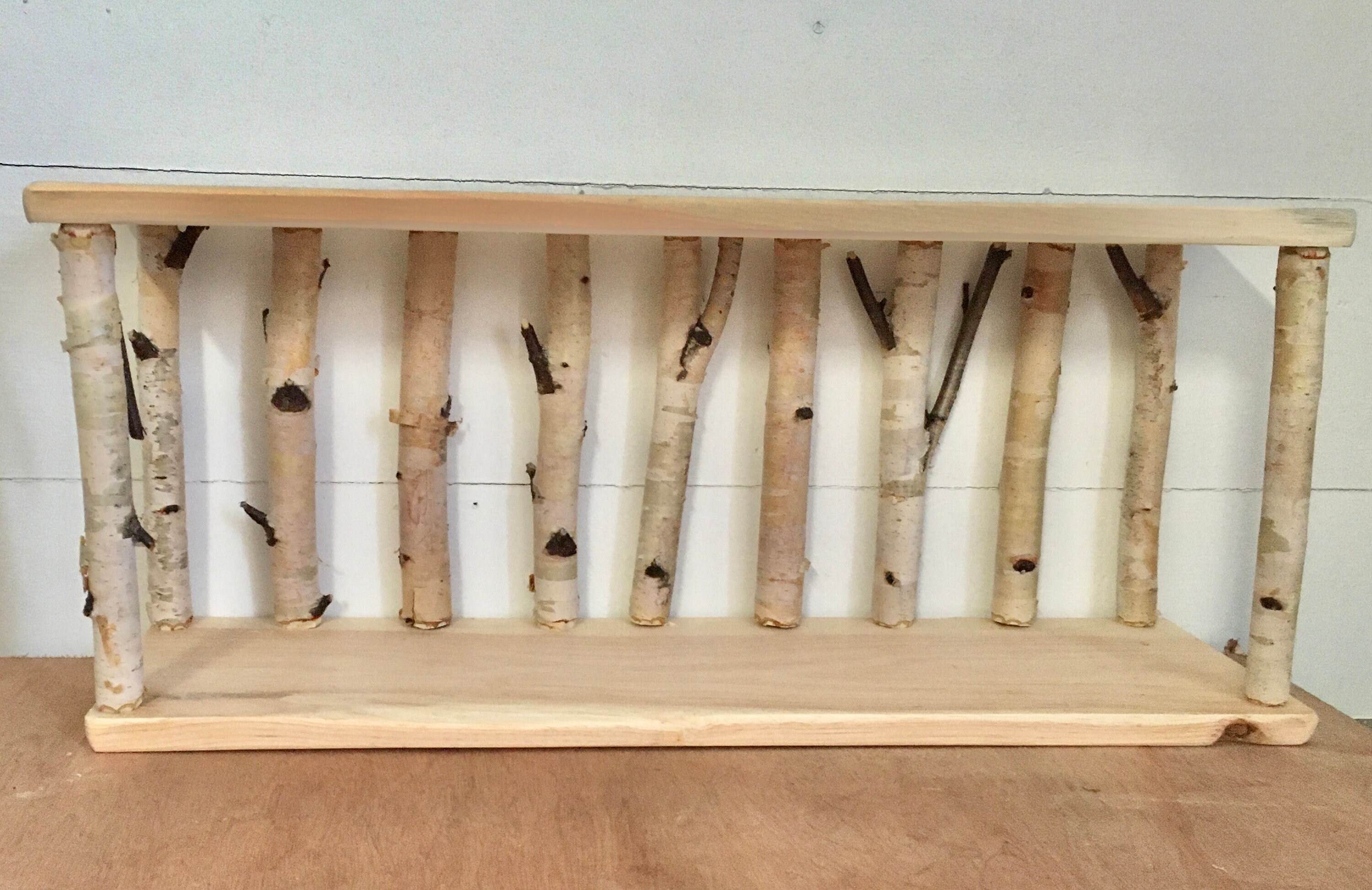 Birch Branch and Pine Shelf Birch Wall Decor Birch Wall Art - Etsy