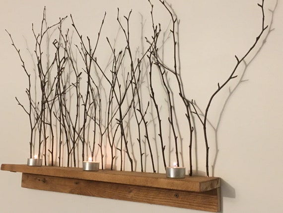 Birch Twig Wall Shelf Nature Inspired Decorcottage Decor - Etsy