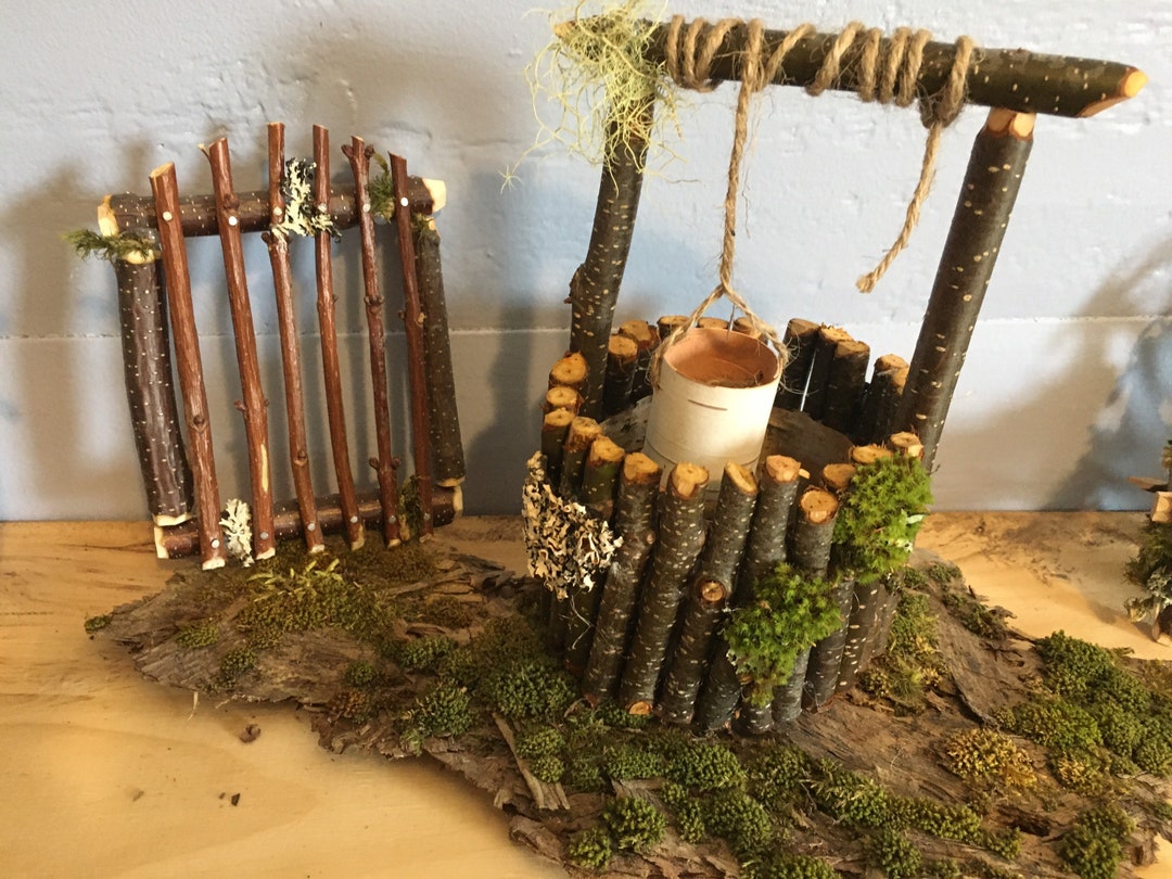 Fairy Garden Wishing Well, Garden Gate, Whimsical Garden Decor, Fairy ...