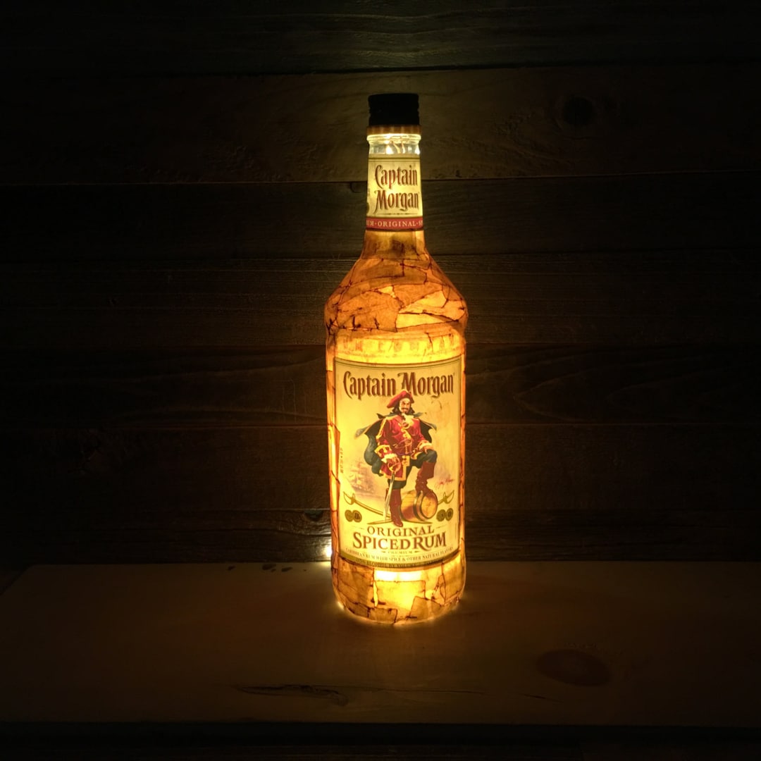 Captain Morgan Spiced Rum Bottle Lamp - Ambient Lighting - Adjustable ...