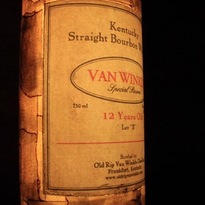 Repurposed Van Winkle Special Reserve 12 Year Lot B Bourbon Bottle ...